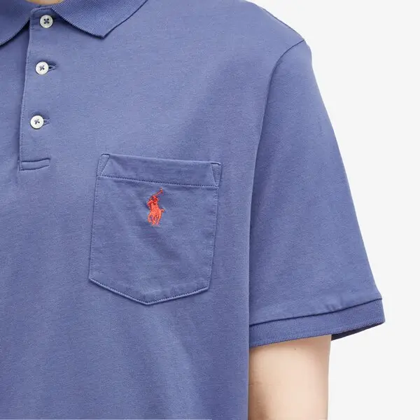 Polo Ralph Lauren Garment Dyed Polo Shirt In Light Navy - 45% Off